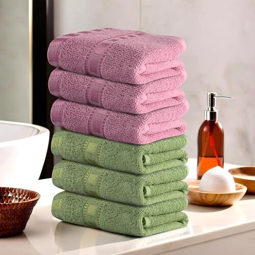 Urbane Home Pack of 6 Cotton Hand/Face Towels | Gym & Pocket Towels ...