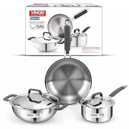 Vinod Luxury Edition Triply Stainless Steel Cookware Set 5 Pc ₹1100 ...