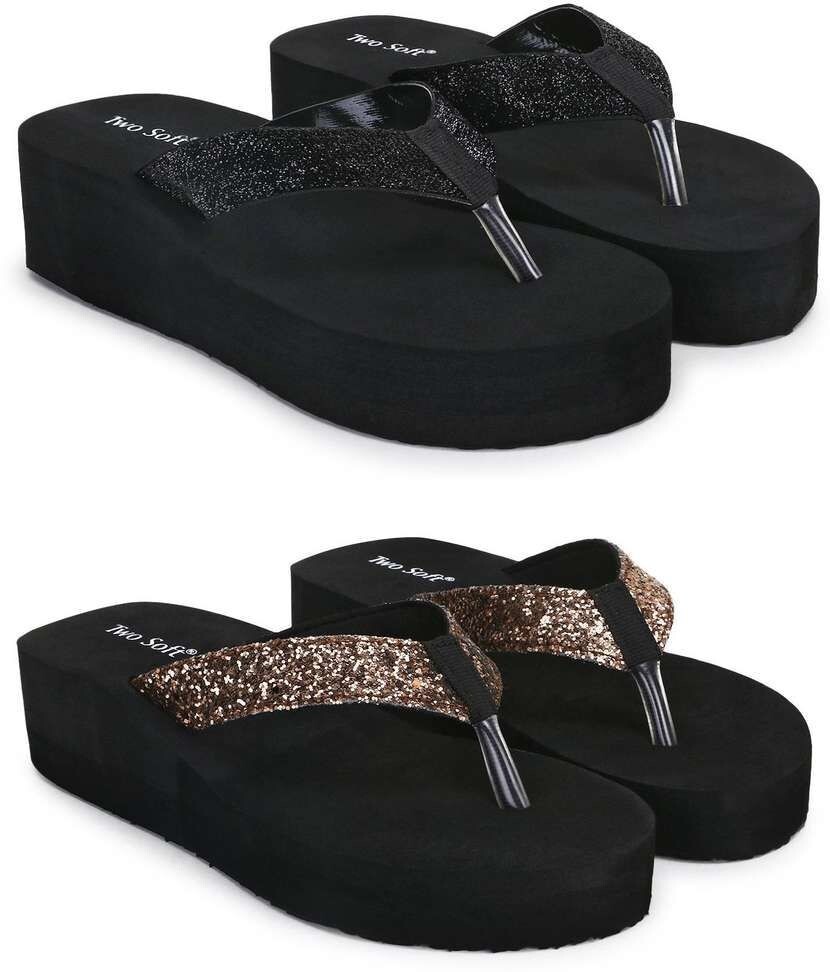 TWO SOFT Combo Pack Of 2 Women Slipper Stylish Casual Light & Soft ...