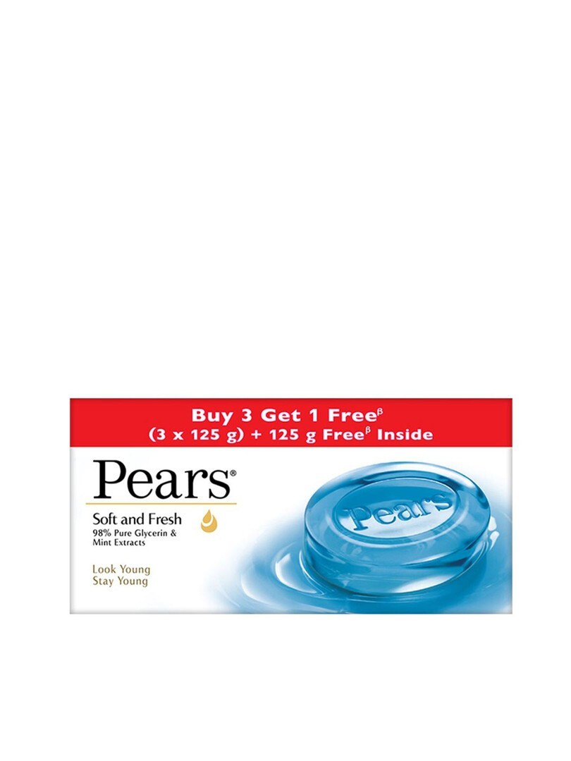 Pears Set Of 4 Soft & Fresh Glow Original Glycerin Soap Bar 125 G Each ...