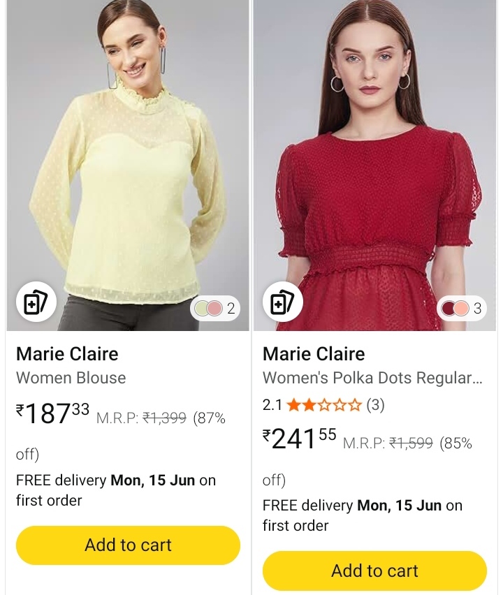 Upto 87% Off On Marie Claire Women's Clothing | Desidime