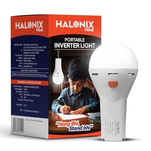 Halonix 5W Portable LED Torch + Bulb 2-In-1 Emergency Hanging Lantern ...