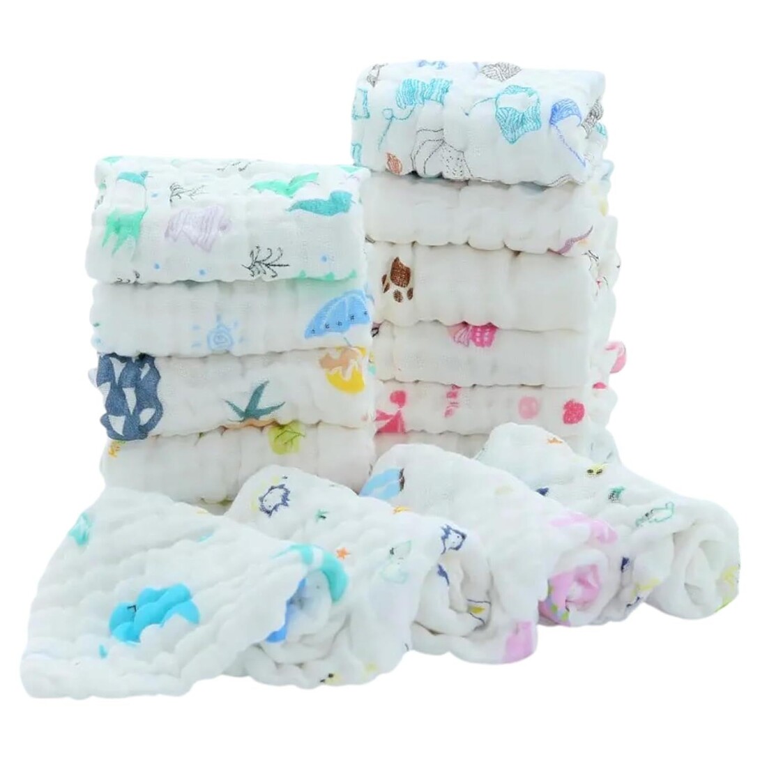 Premium Muslin Baby Burp Cloths Pack of 5 | 6 Layers | Ultra Soft ...