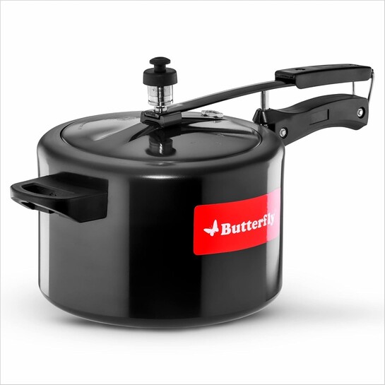 Butterfly Friendly Hard Anodised Inner Lid Cooker | Desidime