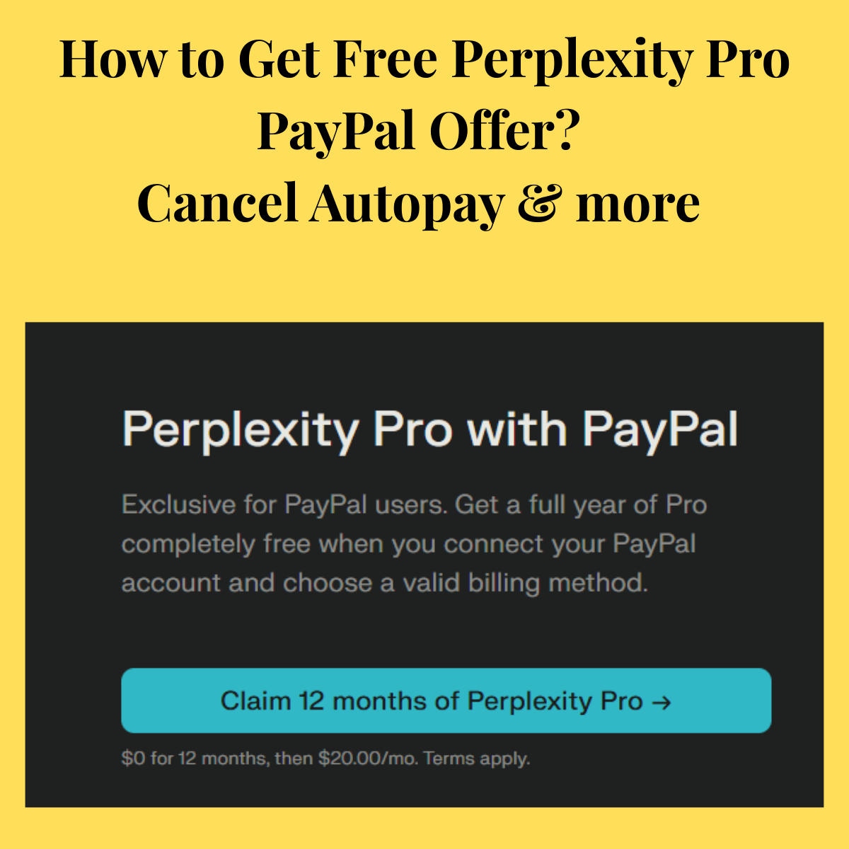 How to Get Free Perplexity Pro PayPal Offer? Cancel Autopay & more ...