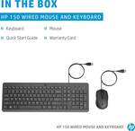 HP 150 Wired Mouse and Keyboard Wired USB Multi-device Keyboard (Black ...