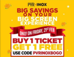 PVR / INOX : Buy 1 Movie Ticket & Get 1 Free | DesiDime