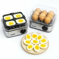 AGARO Grand Egg Boiler And Poacher, 2-in1 Boils 8 Eggs, Poach 4 Eggs, Steamed Vegetables, 3 ...