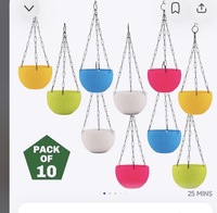 Leafy Tales Plastic Cane Basckets/Hanging Pots (11cm, Assorted) Pack of ...