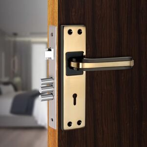 Milton Iron MHI-Liner Black.Gold 7 Inch Iron Mortise Lock Set with Lock ...